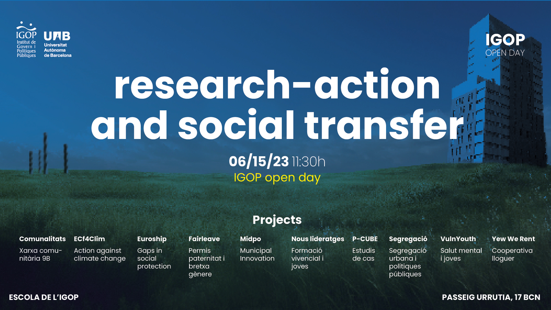 We look forward to seeing you at the open day! - IGOP